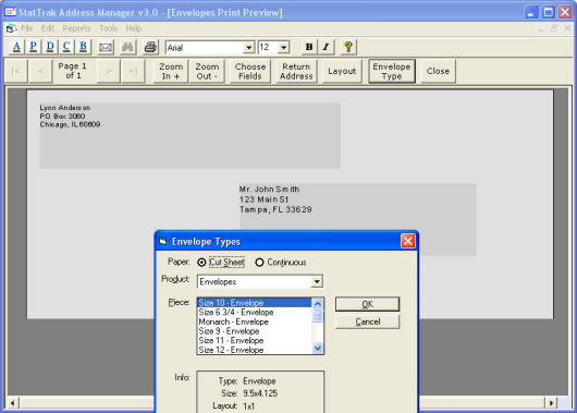 StatTrak Address Manager Screens