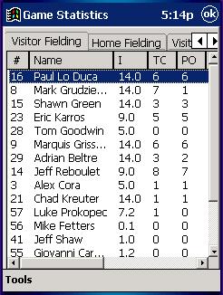 Pointstreak K-ForCE Screen Images
