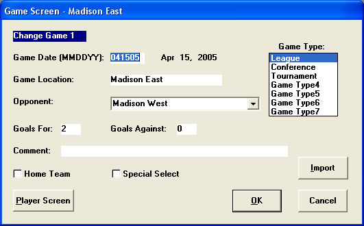 StatTrak for Soccer Screen Images