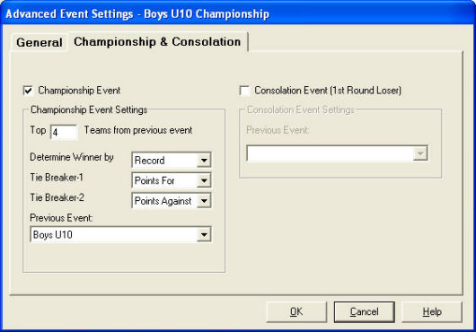 Tournament Scheduler Screen Images